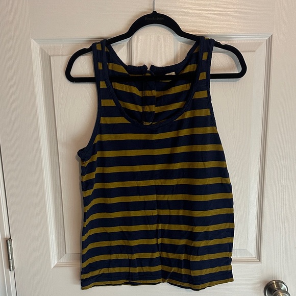 J. Crew | Tops | J Crew Navy And Olive Striped Tank Top | Poshmark
